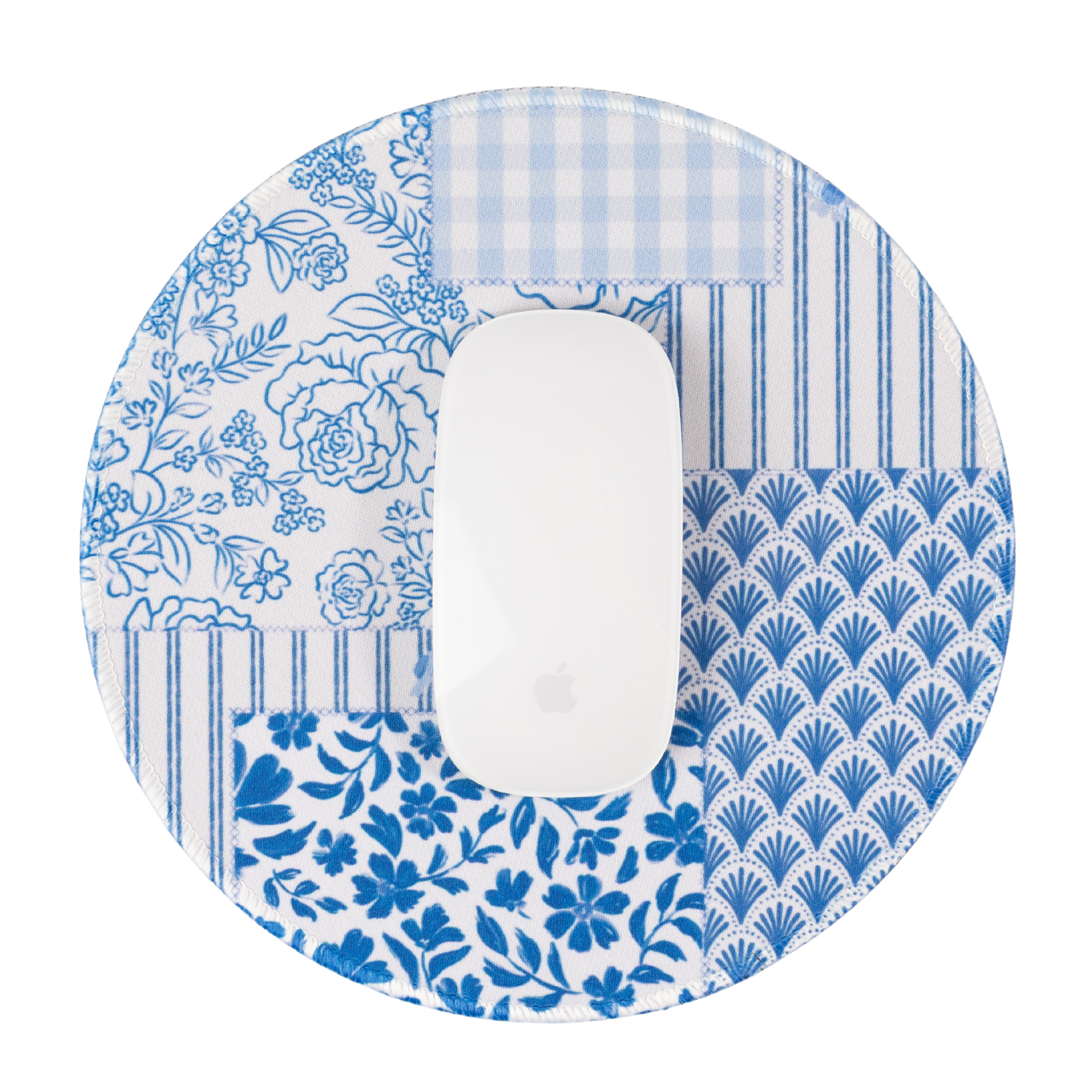 Coastal Patchwork Mousepad For Computers with Secure Non-Slip Backing 8 ...
