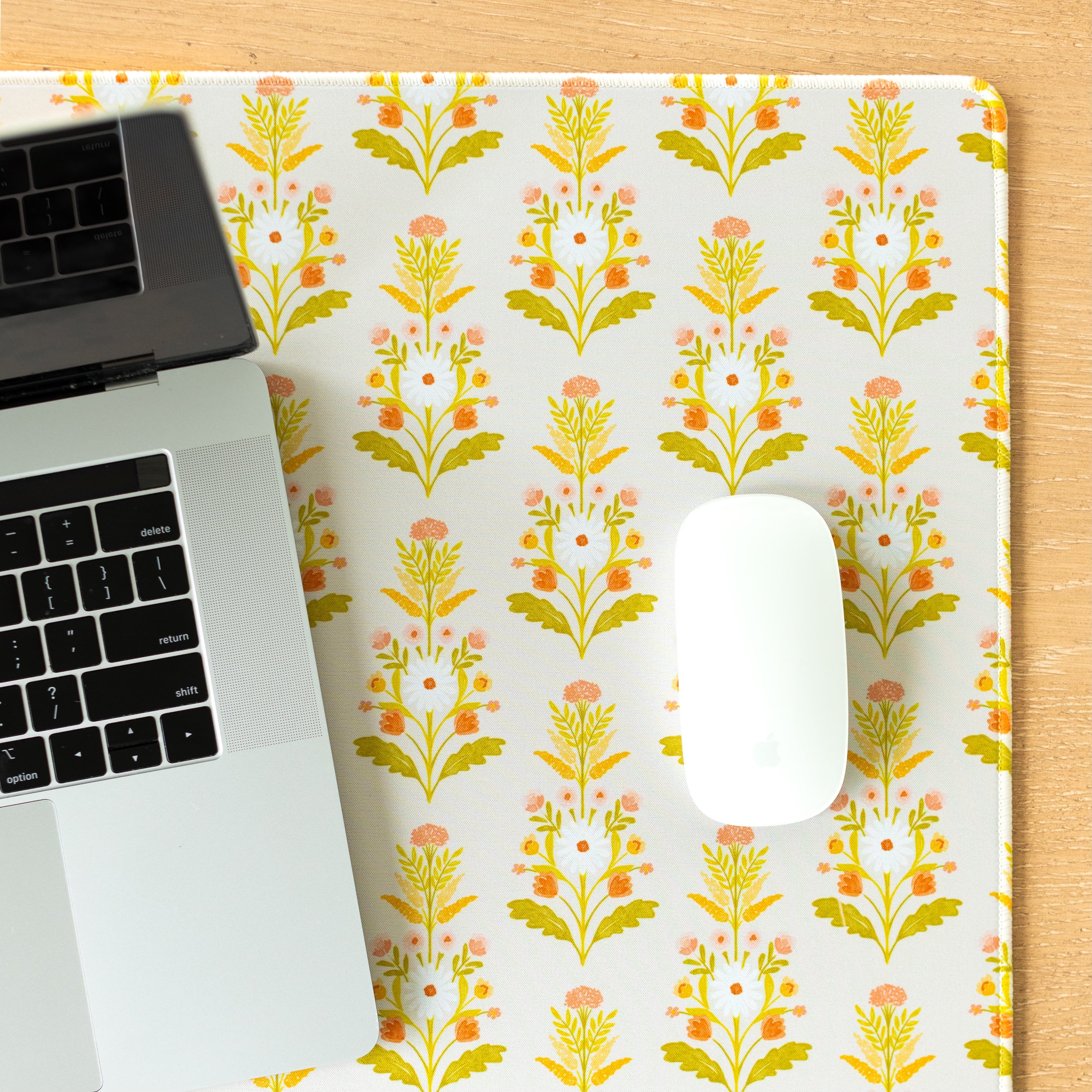 Daisy Damask Desk Pad – Floral Pattern for Cute Office Decor – Elyse ...