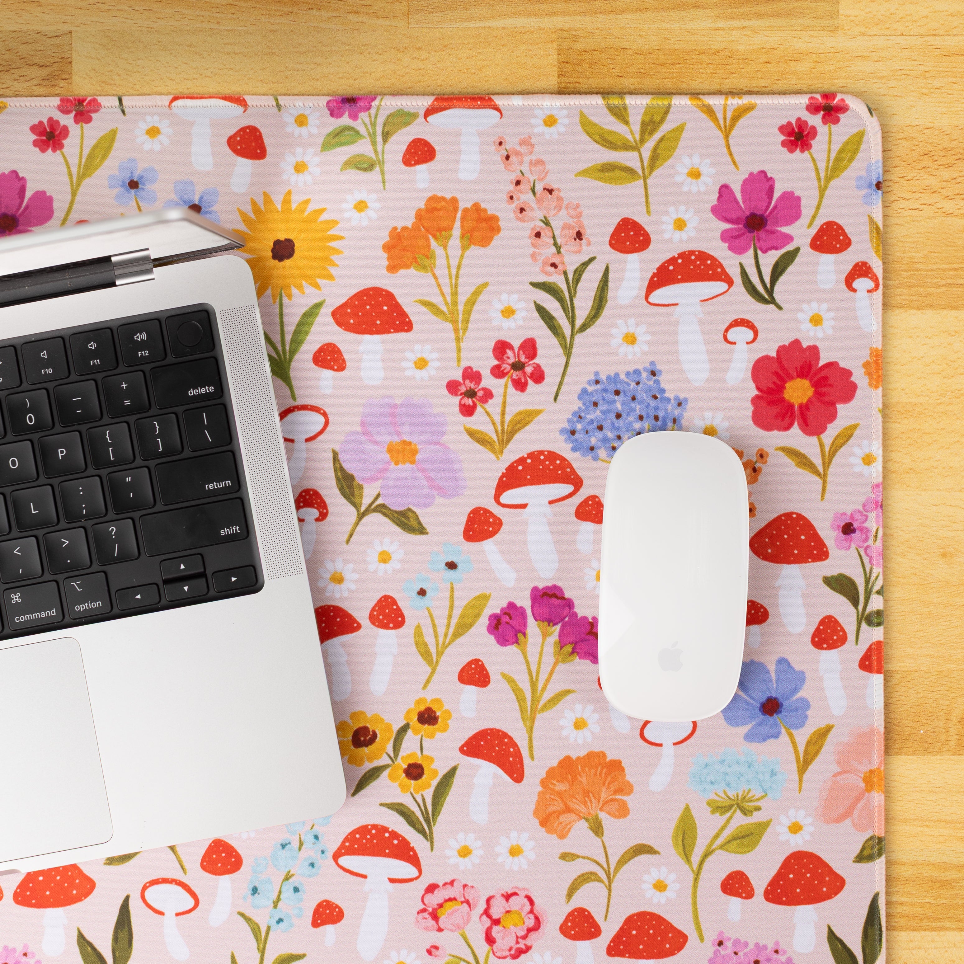 Mushroom Meadows Desk Mat – Non-Slip, and Low-Friction for Office – Elyse Breanne Design