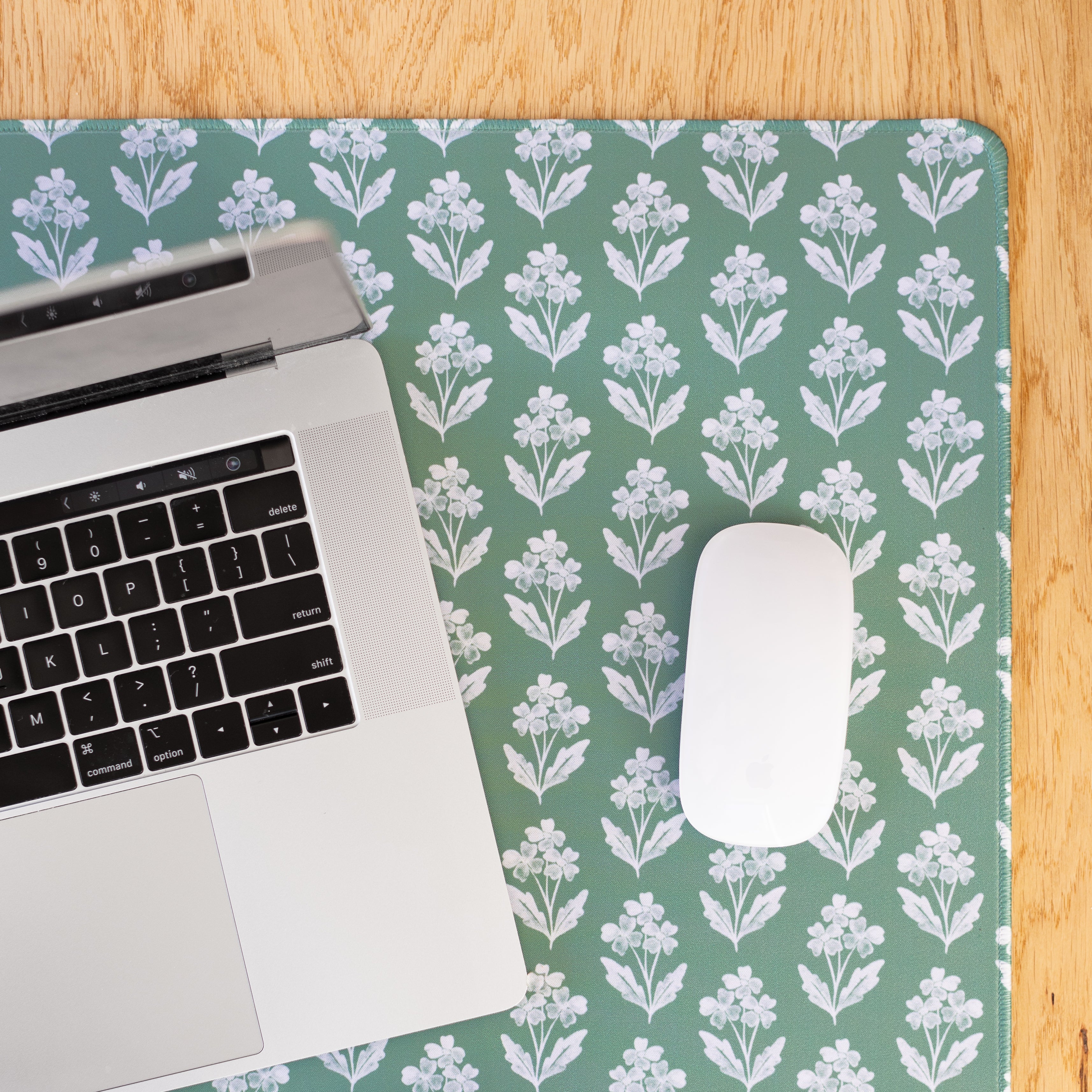 Forget Me Nots Sage Desk Mat – Non-Slip, and Low-Friction for Office ...