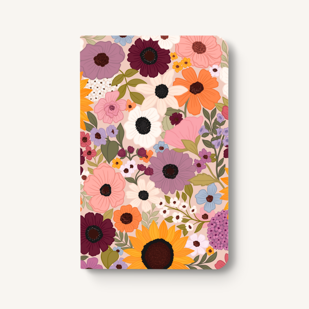 Rainbow Garden Dotted Notebook – Vibrant Floral Creative Notebook ...