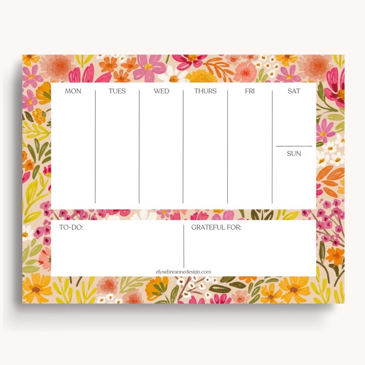 Weekly Planner Notepad, 8.5x11" – Elyse Breanne Design