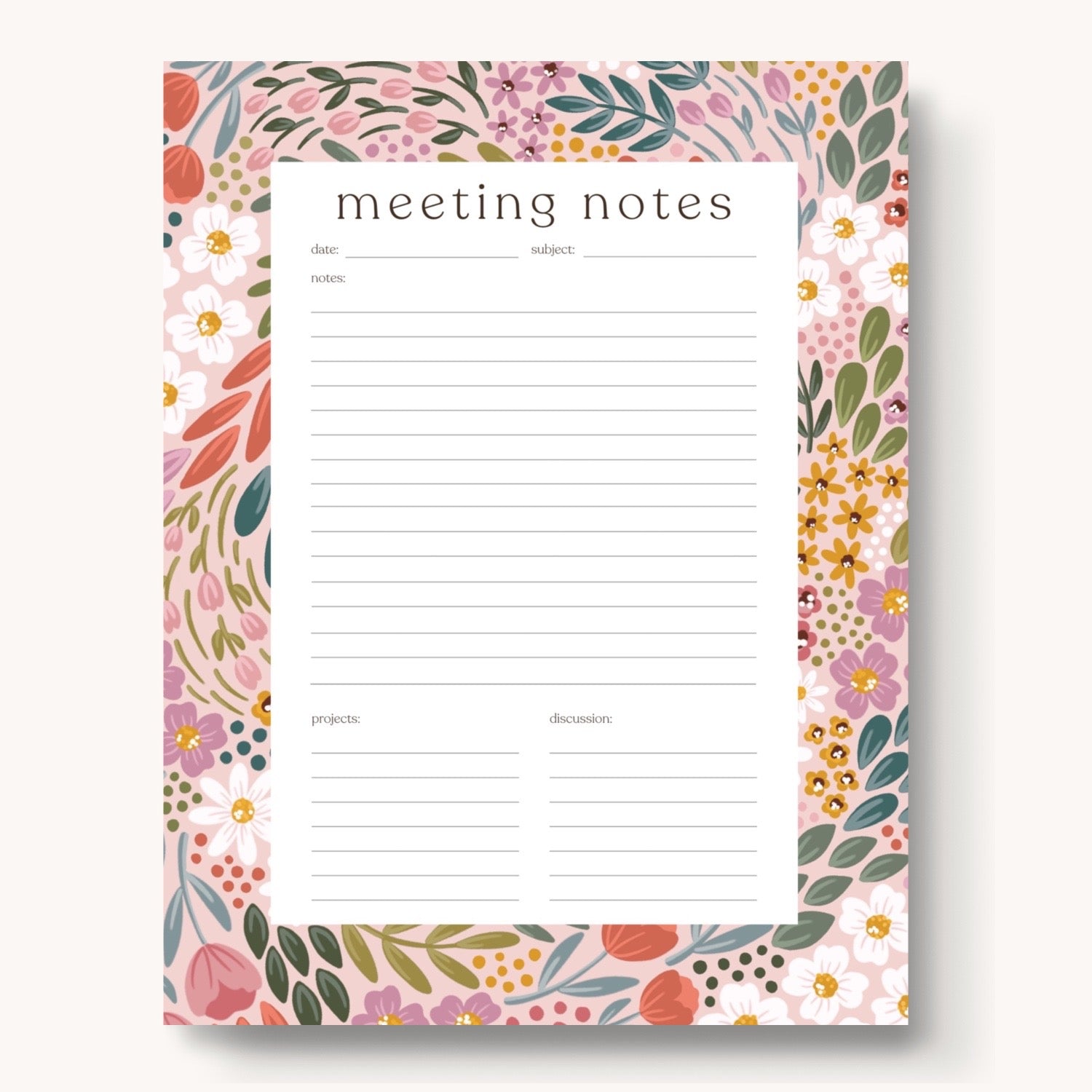 Meeting Notes Notepad, 11x8.5" – Elyse Breanne Design