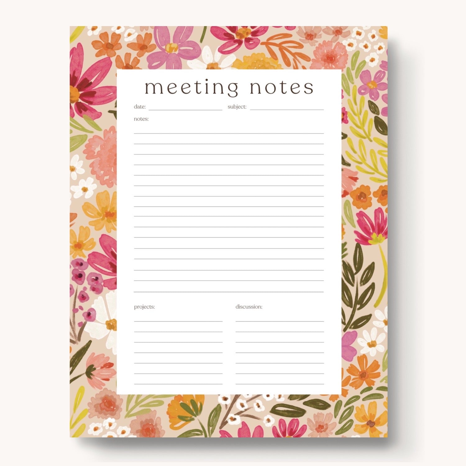 Meeting Notes Notepad, 11x8.5" – Elyse Breanne Design