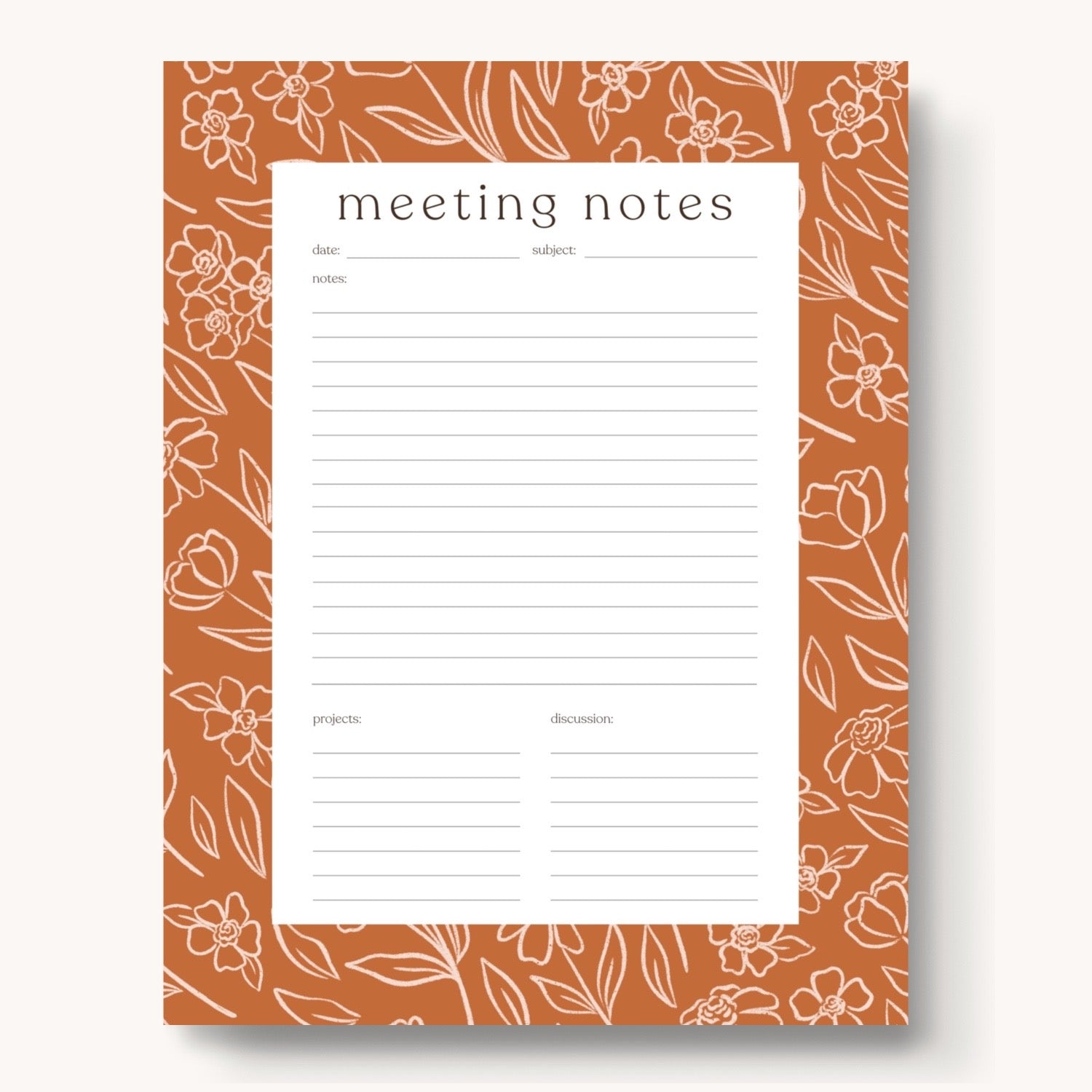 Meeting Notes Notepad, 11x8.5" – Elyse Breanne Design