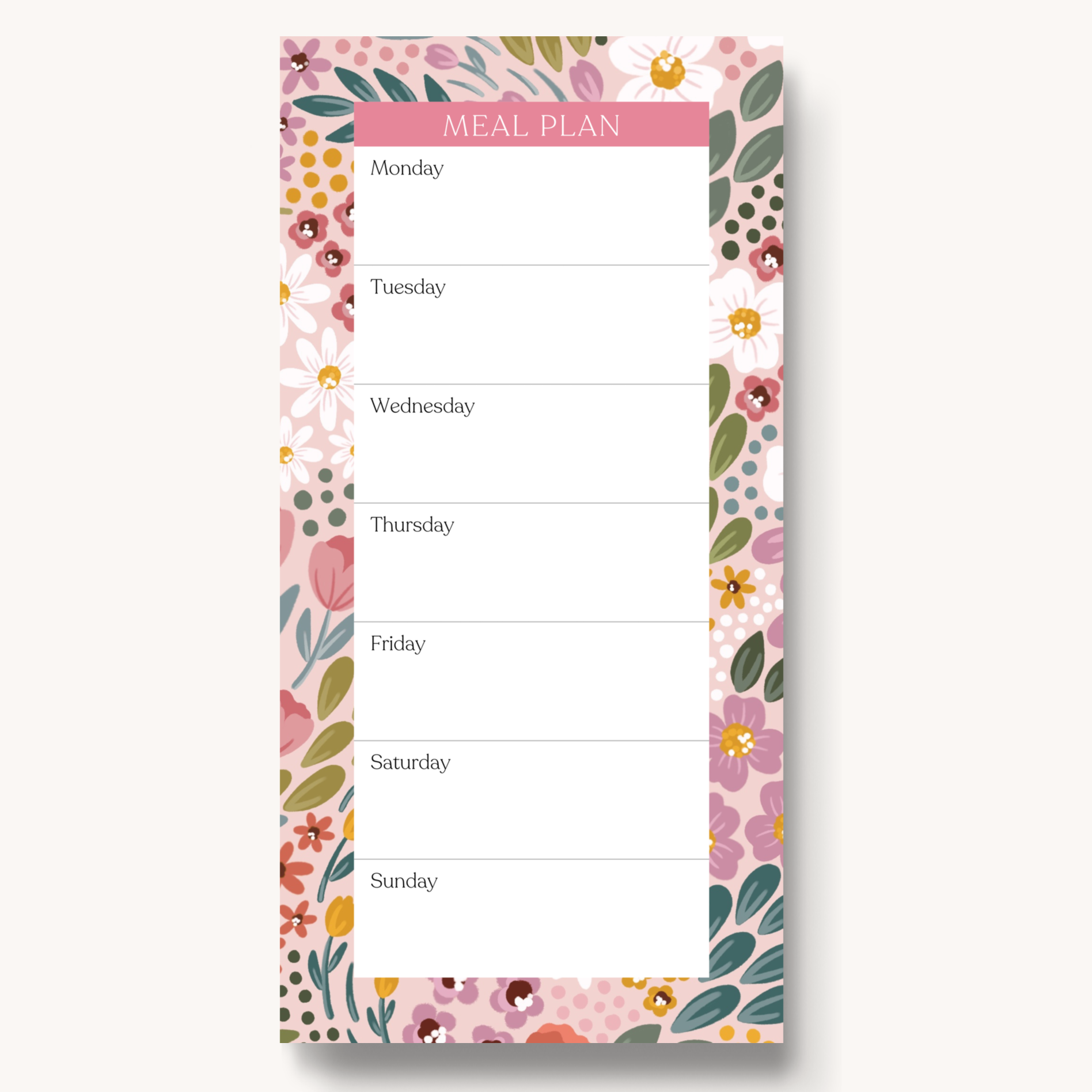 Magnetic Meal Plan Notepad, 8x4" – Elyse Breanne Design