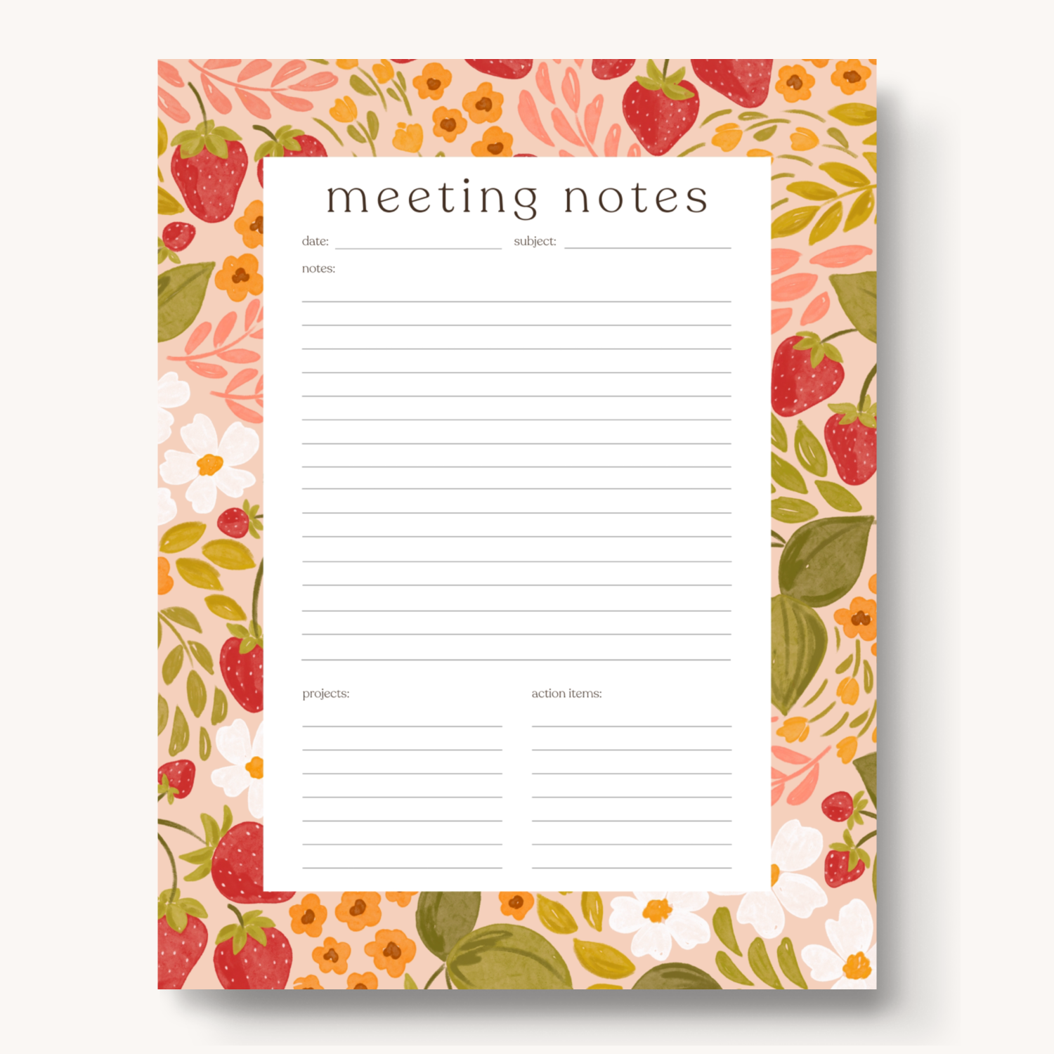 Meeting Notes Notepad, 11x8.5" – Elyse Breanne Design