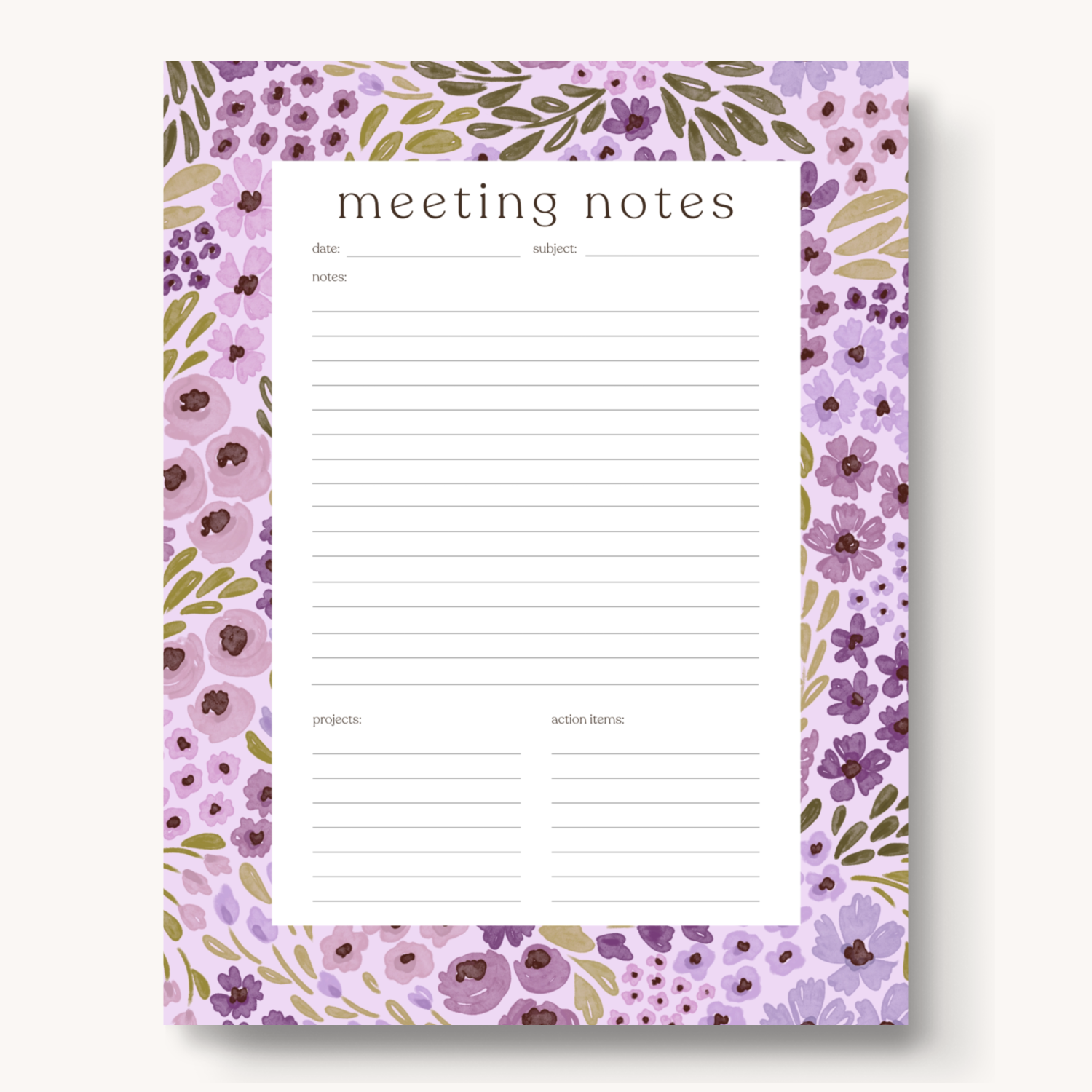 Meeting Notes Notepad, 11x8.5" – Elyse Breanne Design