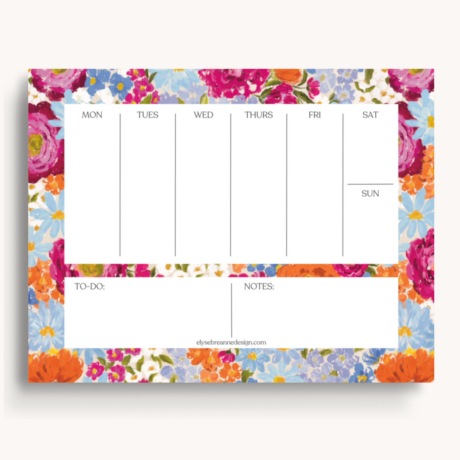 Weekly Planner Notepad, 8.5x11" – Elyse Breanne Design