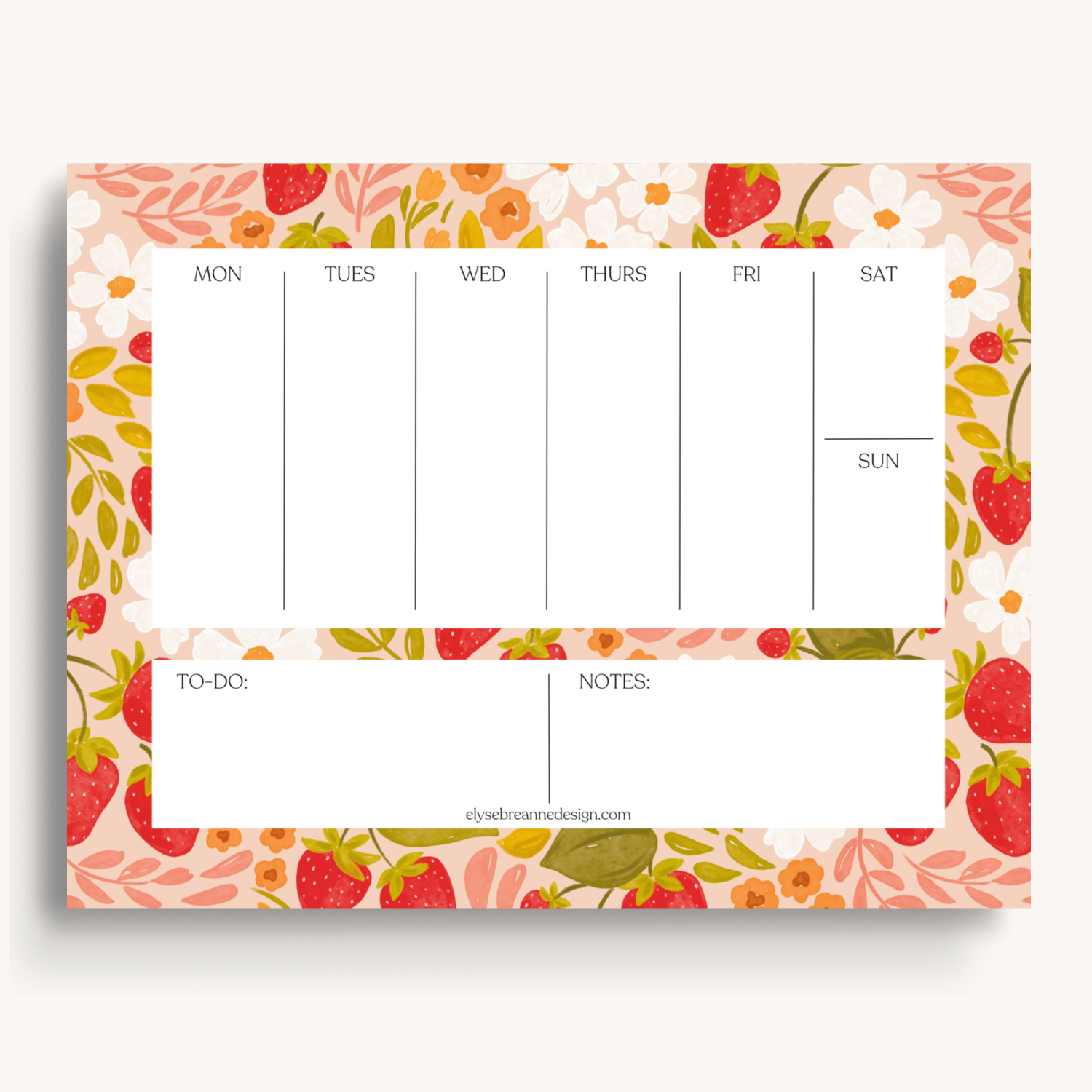 Weekly Planner Notepad, 8.5x11" – Elyse Breanne Design