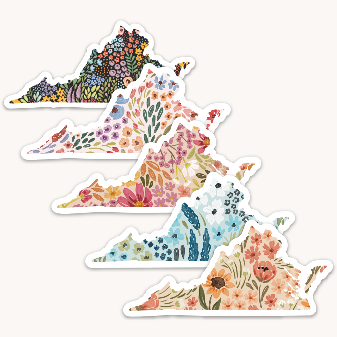 Waterproof Vinyl State Sticker, 3.5x1.5" – Elyse Breanne Design