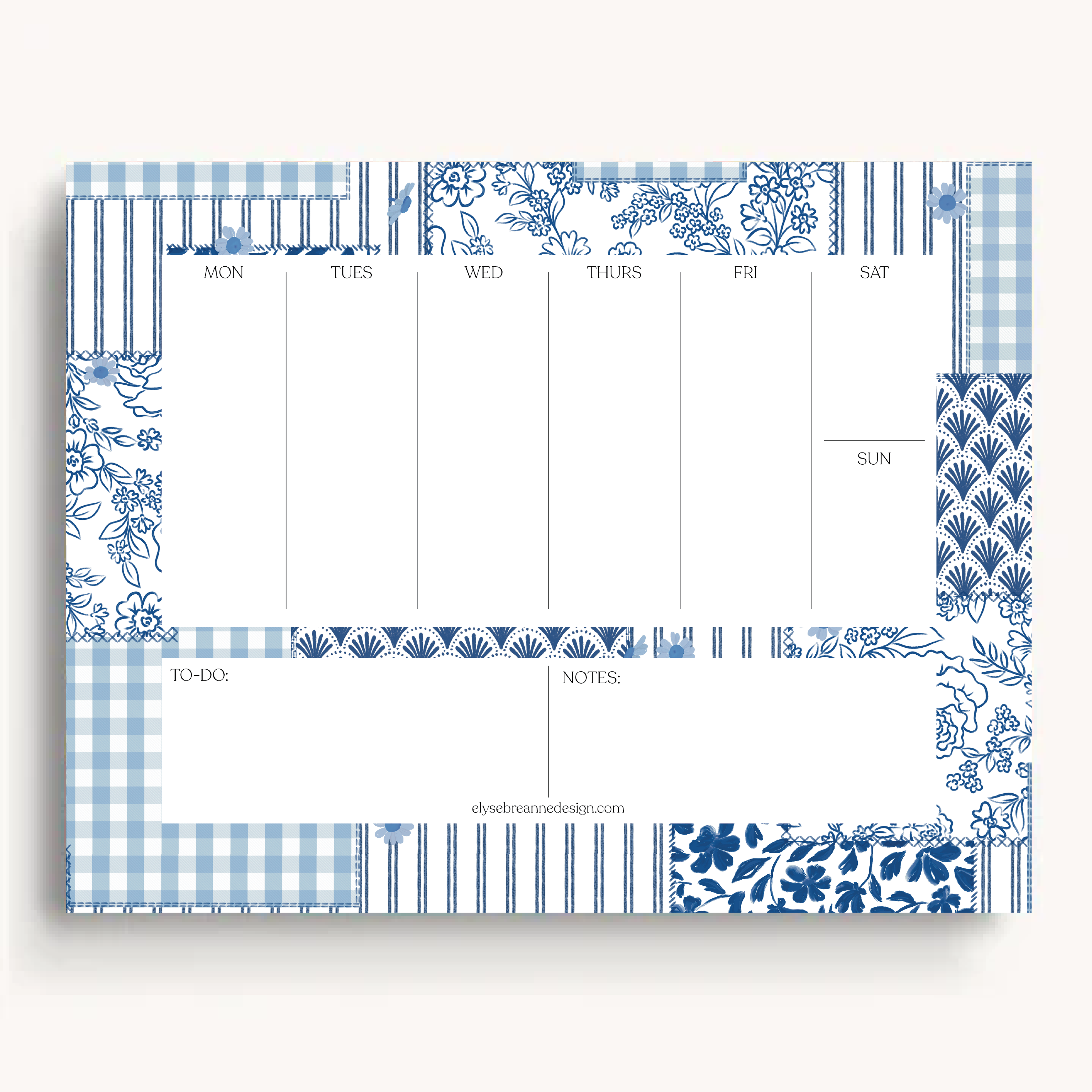 Weekly Planner Notepad, 8.5x11" – Elyse Breanne Design